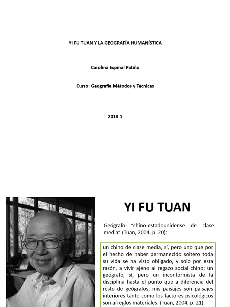 Yi Fu Tuan y la Geografía Humanística | PDF | Experiencia | Historia