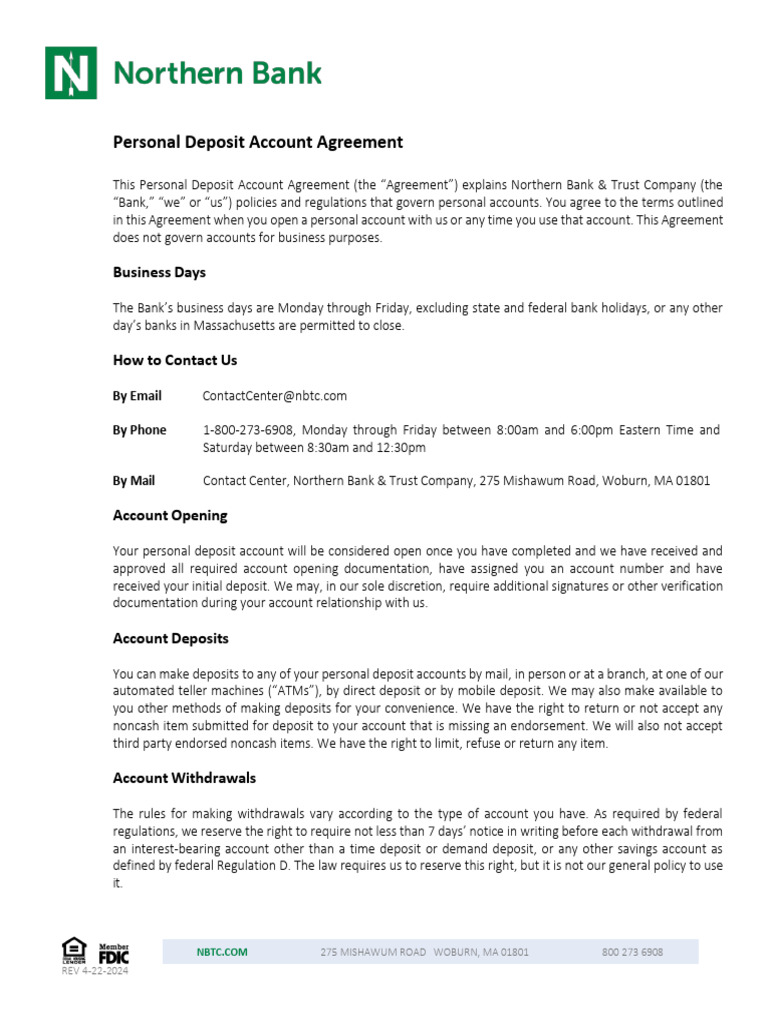 Account Agreement | PDF