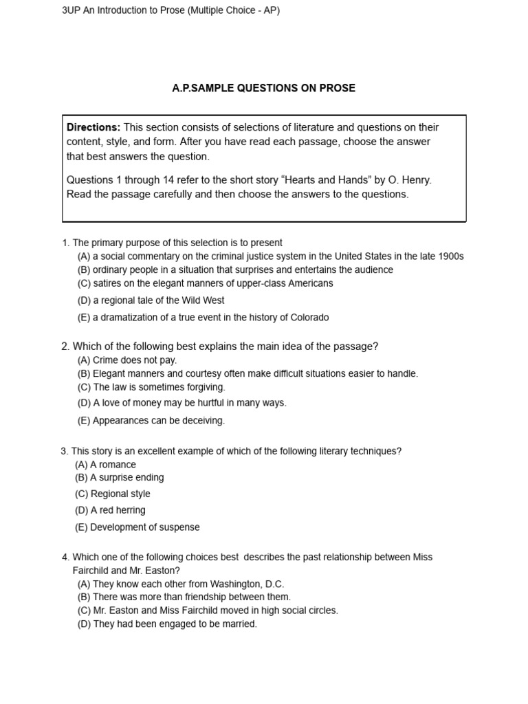 A.Prose Sample - Hearts and Hands | PDF