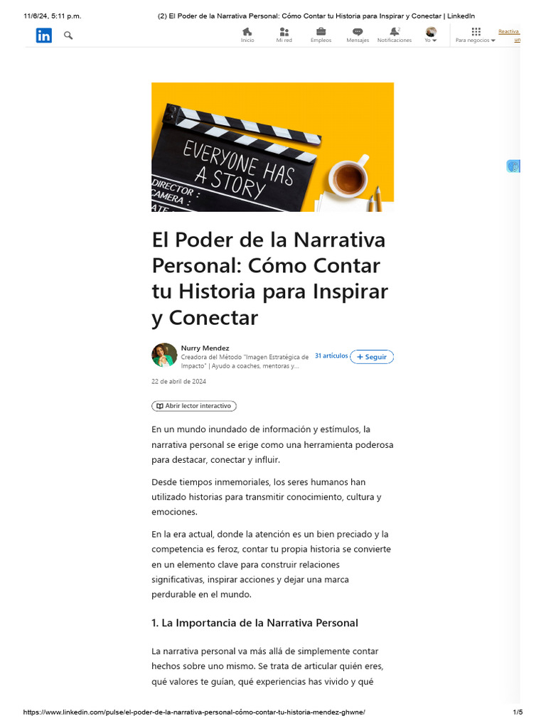 L2 - M2 - (2) El Poder de La Narrativa Personal - Cómo Contar Tu ...