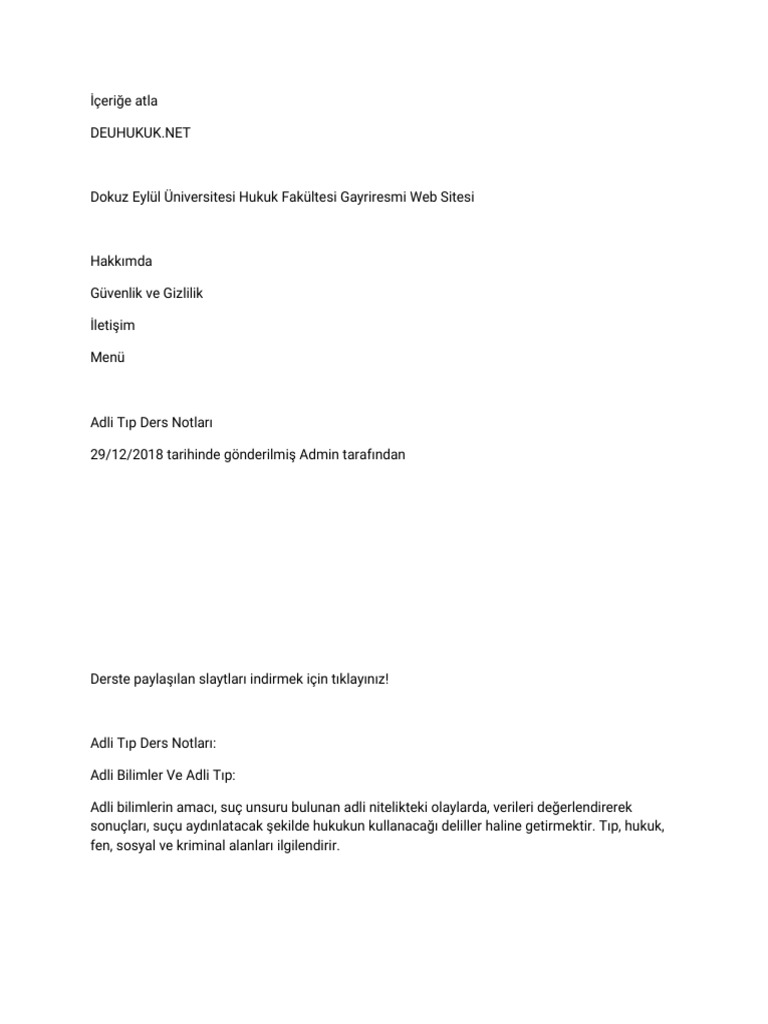 Adli Tip Ders Notu | PDF Adli Tip Ders Notu | PDF