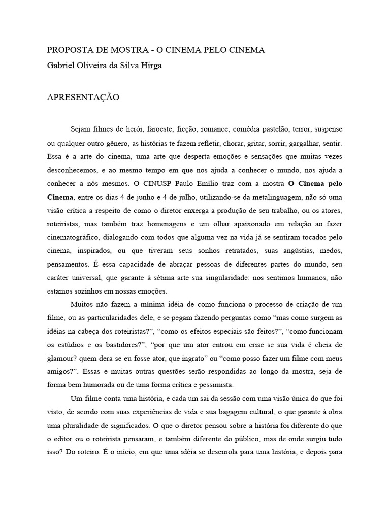 Cinema pelo cinema | PDF