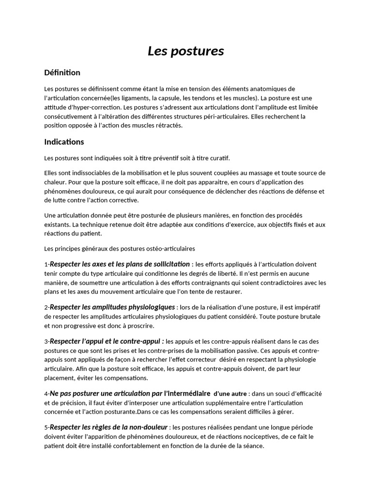 Les postures | PDF