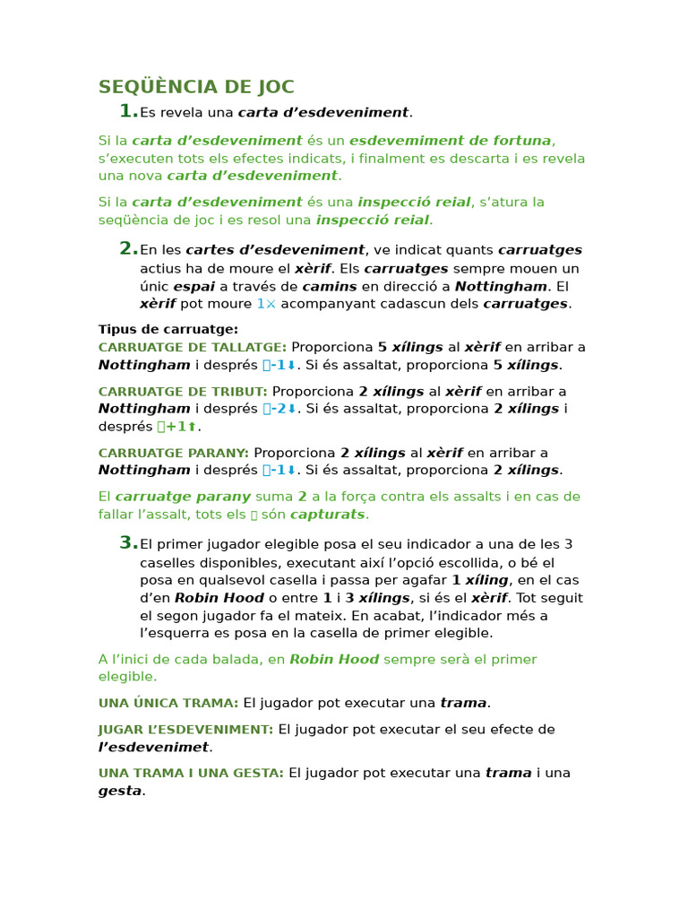 ROBIN HOOD - SEQÜÈNCIA DE JOC | PDF