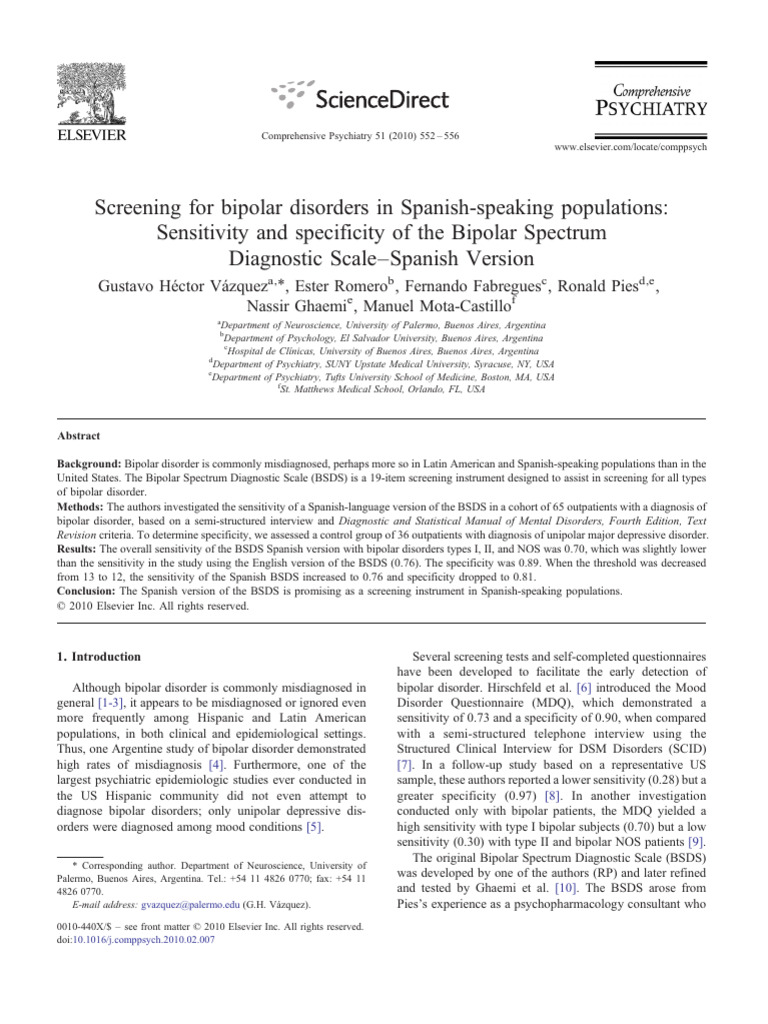 BSDS Validación Argentina | PDF