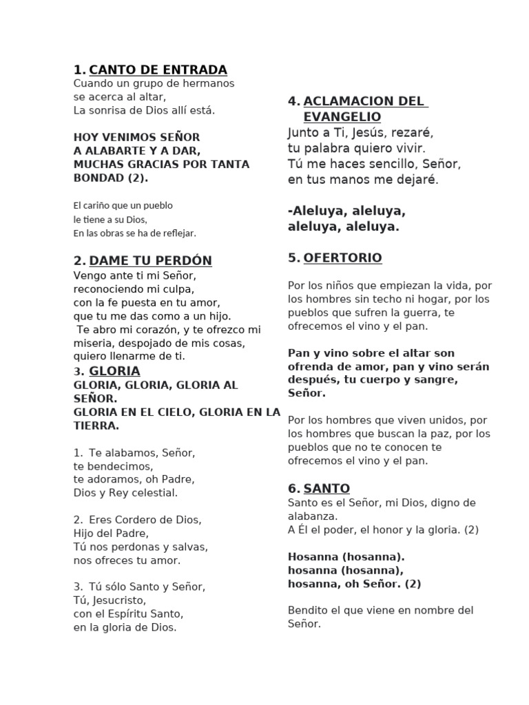 Cantos de La Misa | PDF