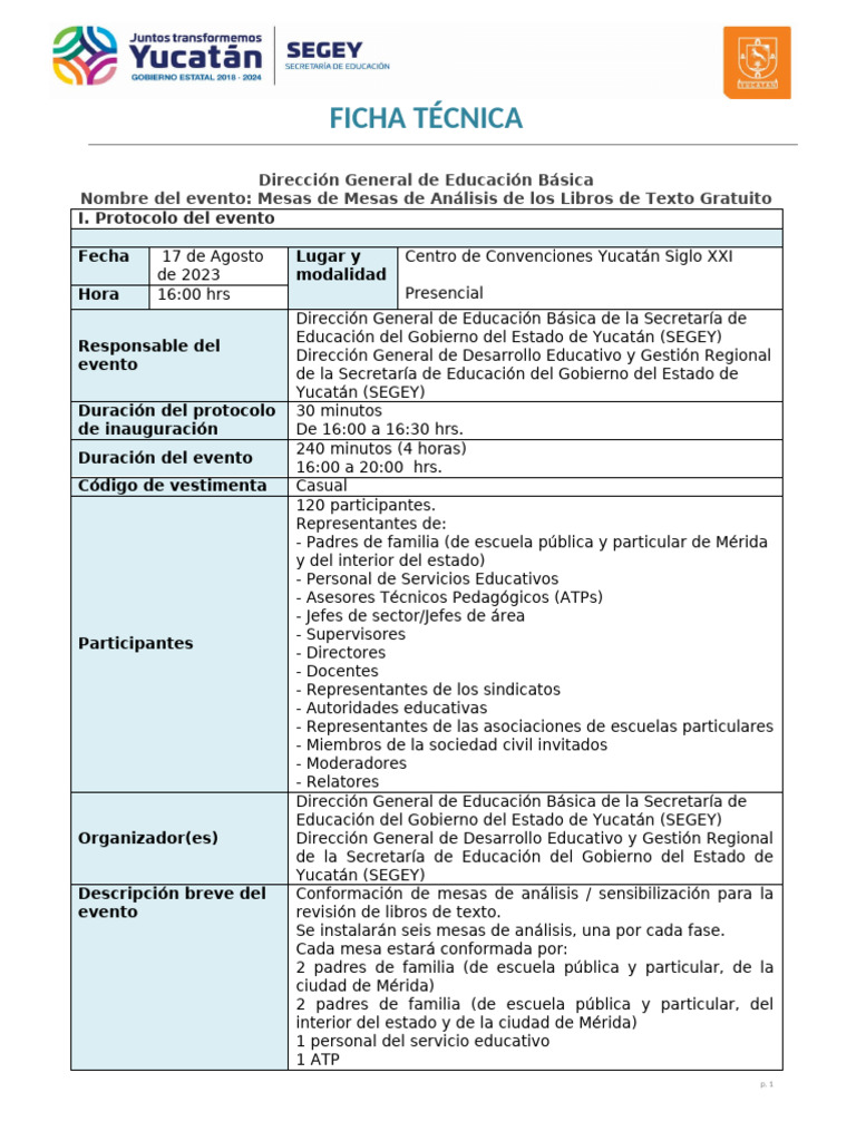 FICHA TECNICA - TRABAJO DE MESAS DE ANÁLISIS LIBROS DE TEXTO - V2 - 17 ...