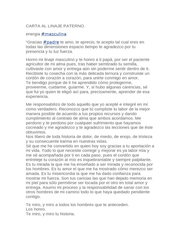 Carta Al Linaje Paterno | PDF