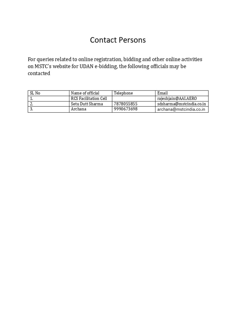 RCS Contact Us | PDF