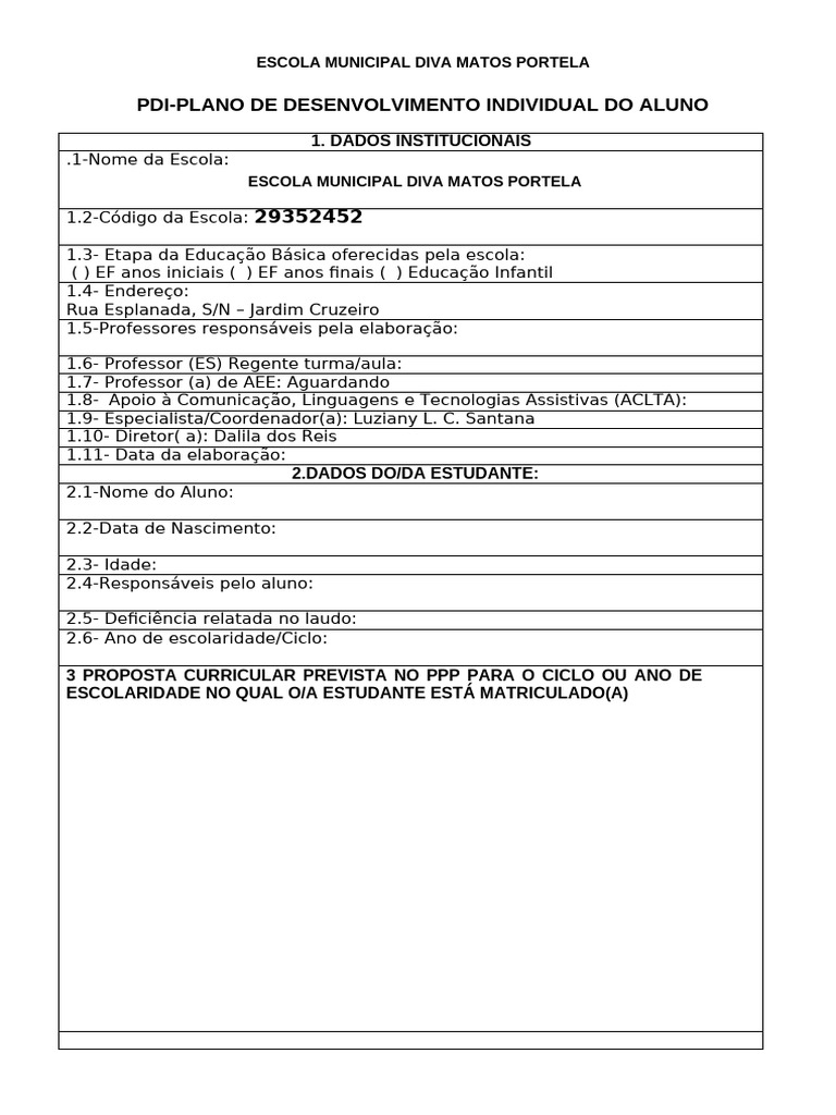 PDI Plano de Desenvolvimento Individual | PDF