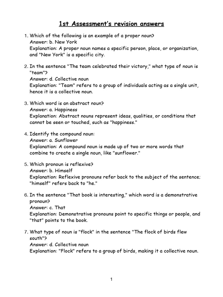 1st Assessment Revision Answer | PDF | Noun | Philosophy