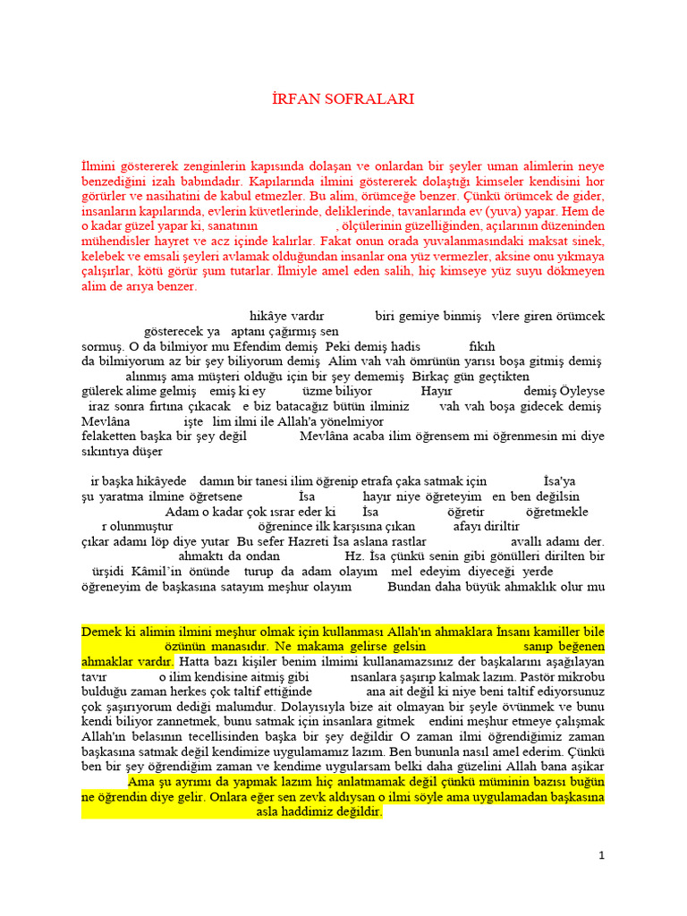 İRFAN SOFRALARI. 8 | PDF