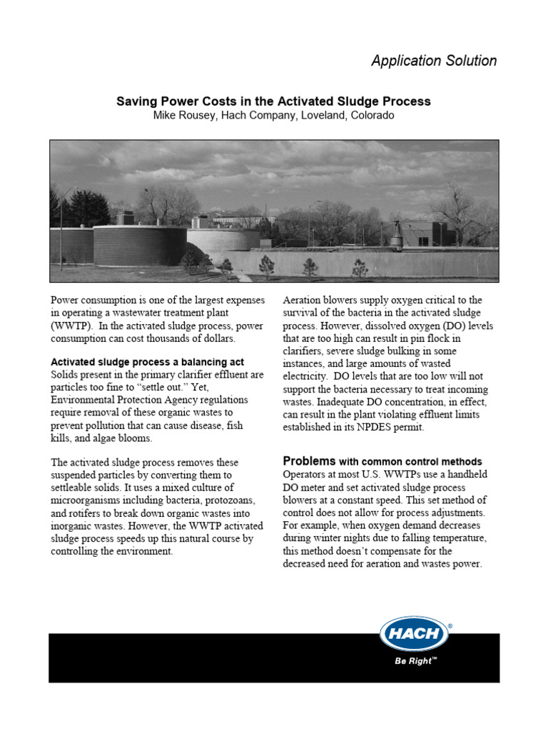 Saving Power Costs in The Activated Sludge Process: Application ...