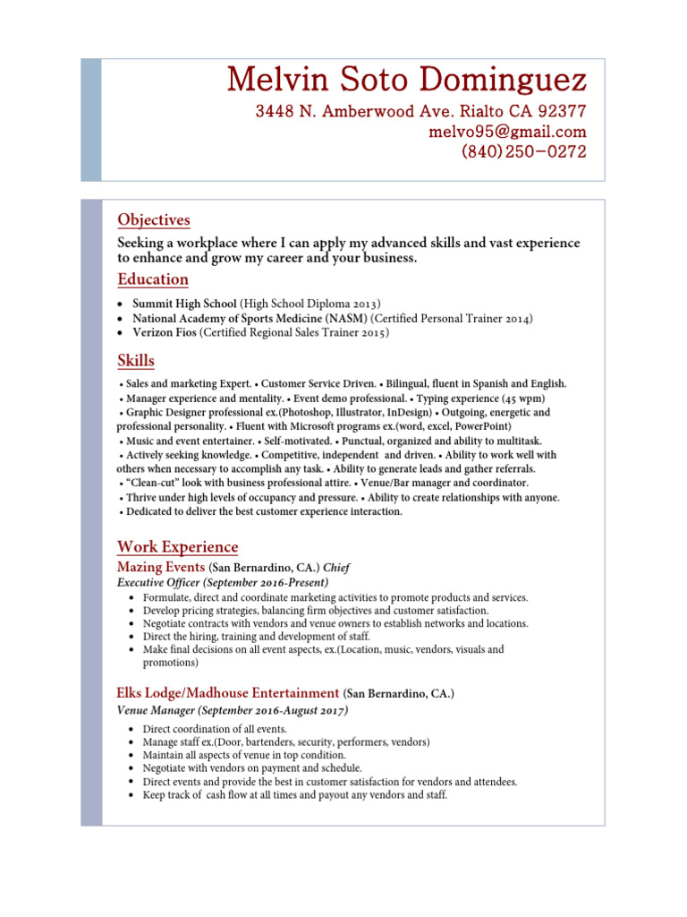 Melvin Soto D. Resume | PDF