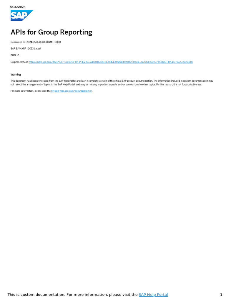 APIs For Group Reporting | PDF