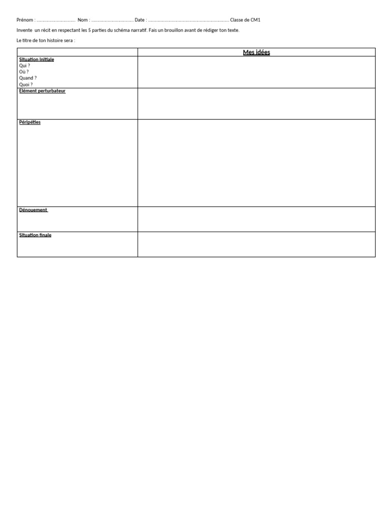 Ecrire Un Récit | PDF