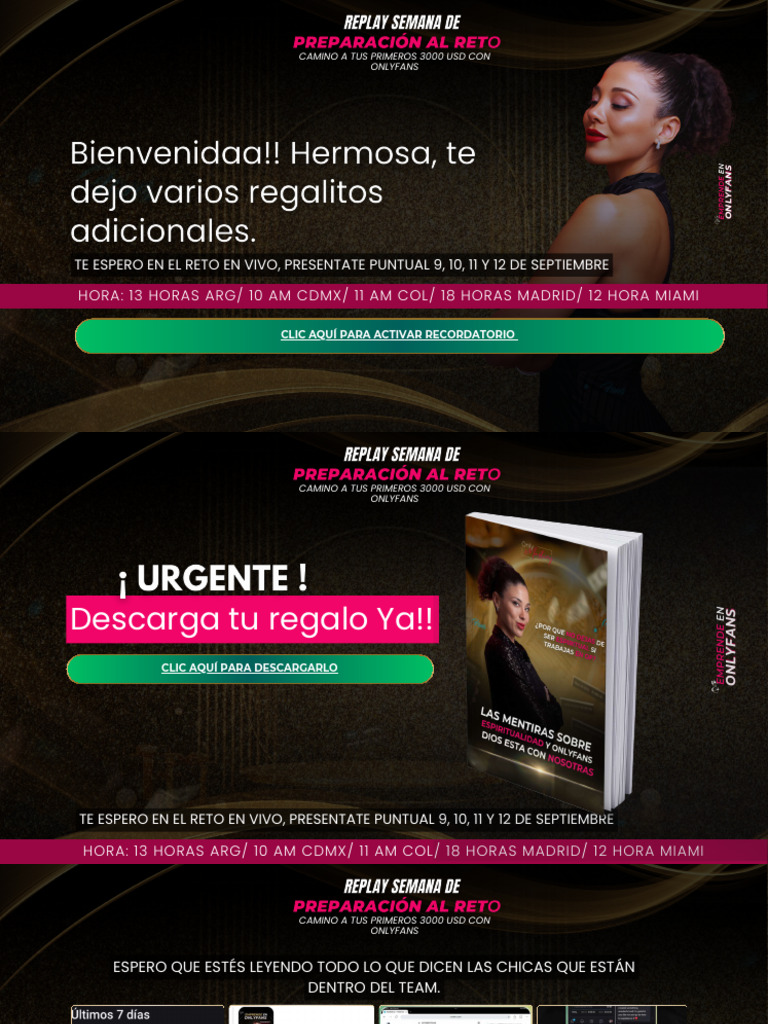 Te Espero en El Reto en Vivo, Presentate Puntual 9, 10, 11 Y 12 de Septiembre | PDF