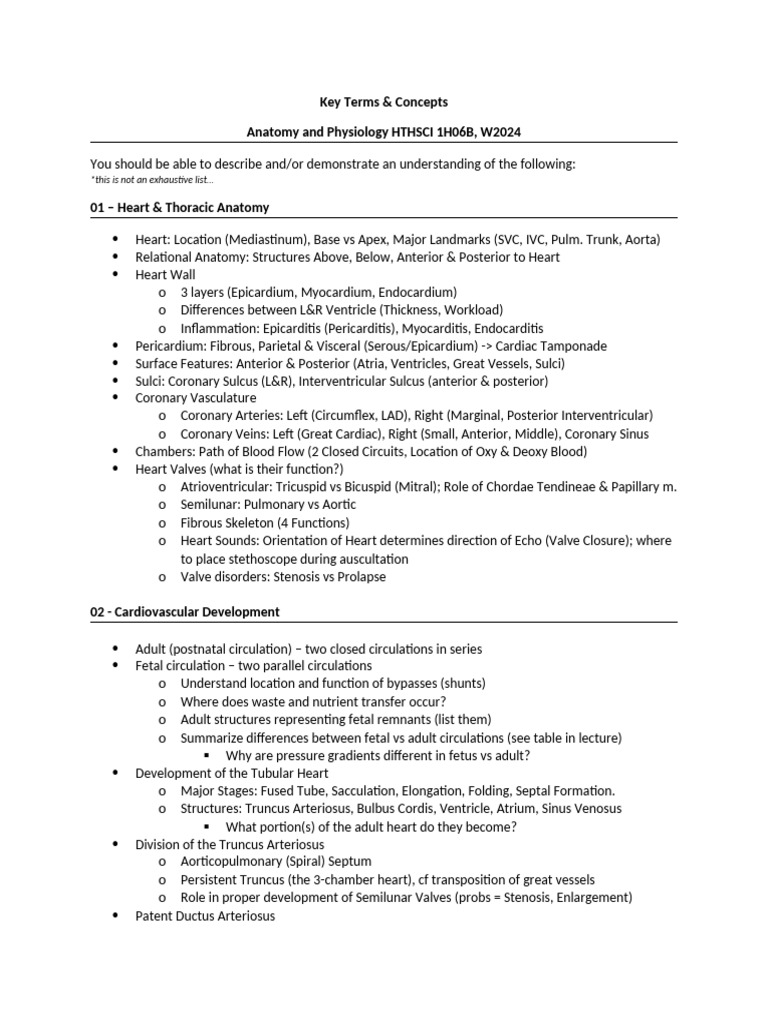 A&P Key Terms & Concepts | PDF