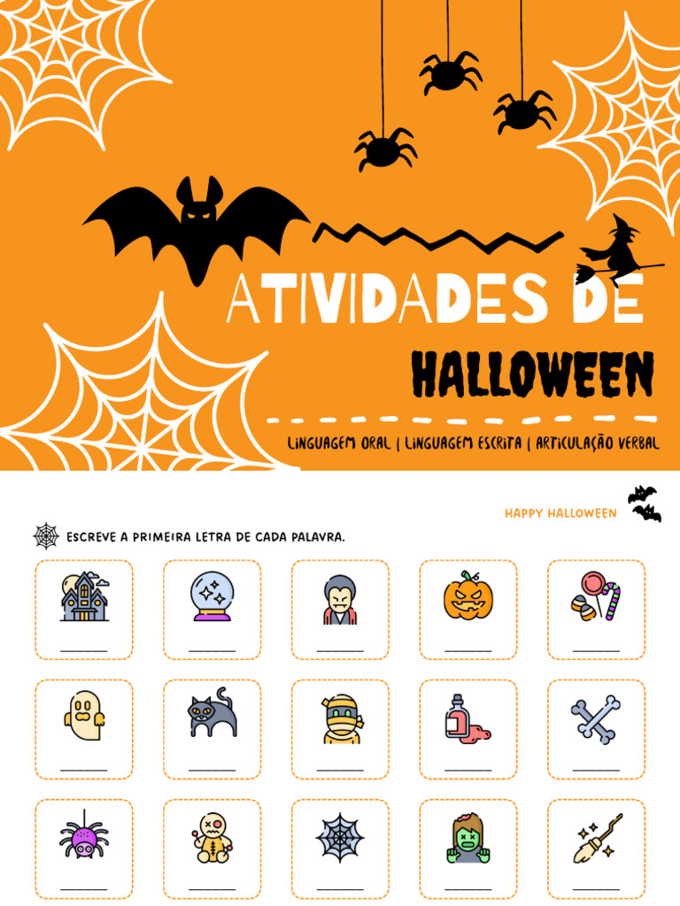 Escrita e Leitura Halloween | PDF