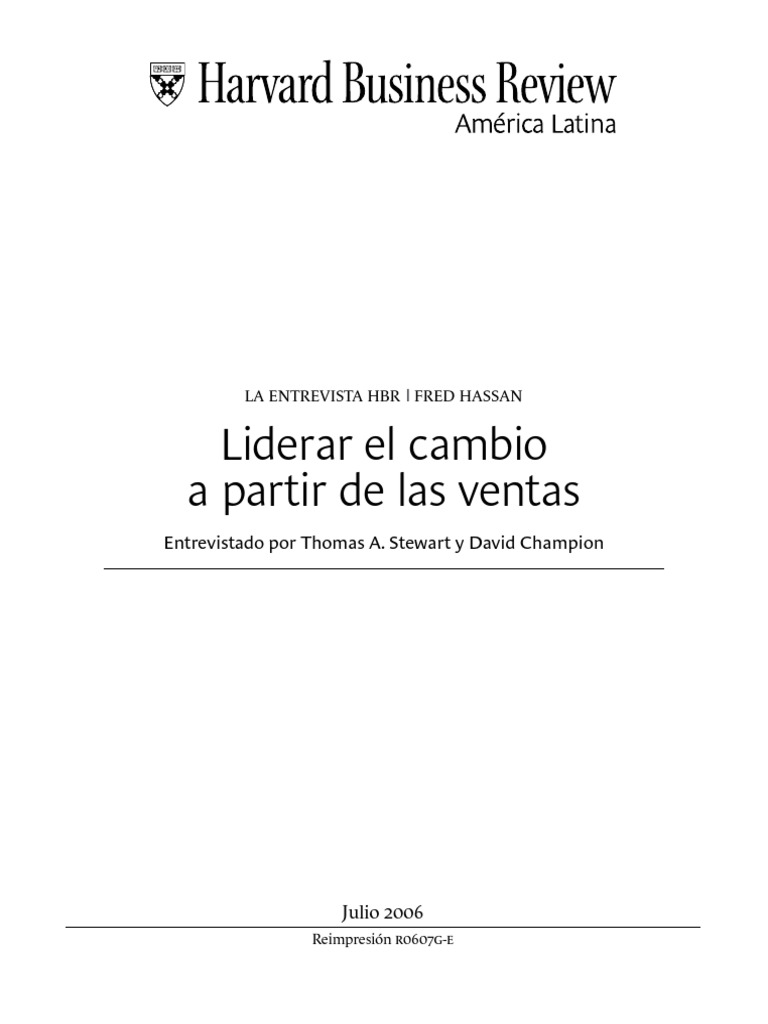 Liderar El Cambio A Partir de Las Ventas | PDF