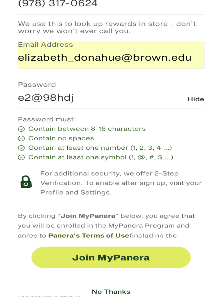 Menu Panera Bread | PDF
