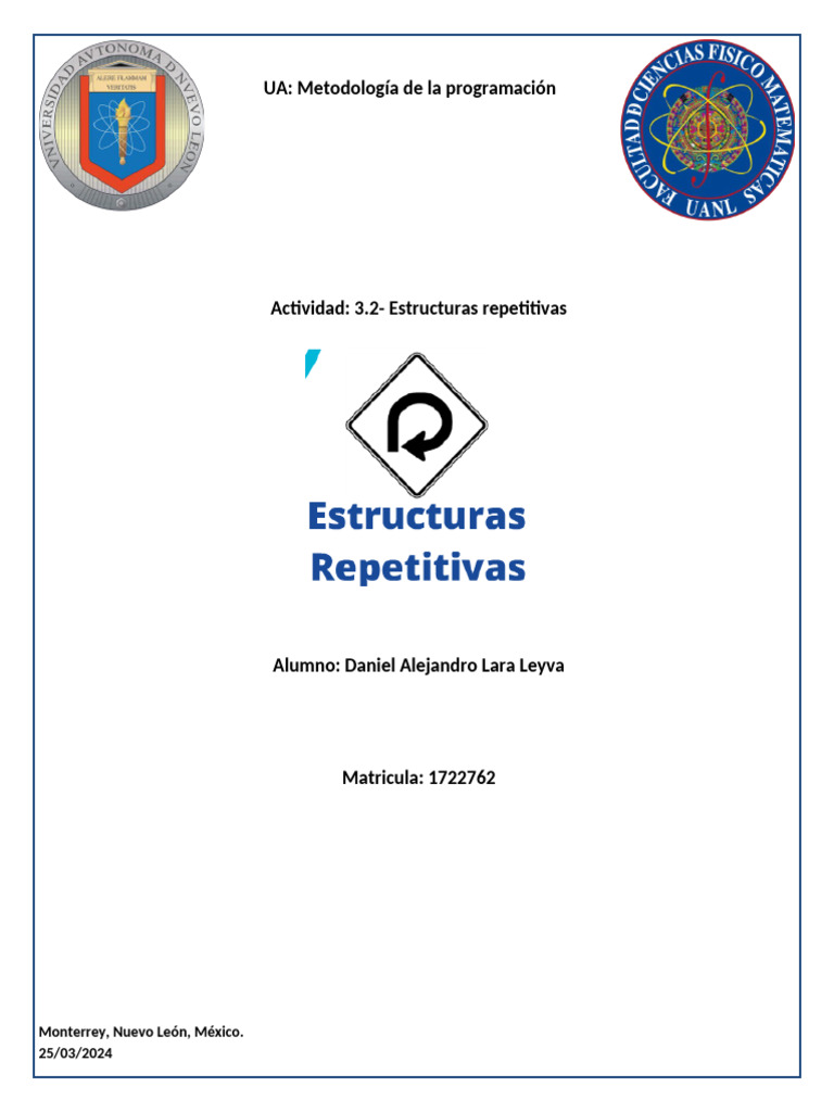 Actividad 3.2-Estructuras Repetitivas | PDF