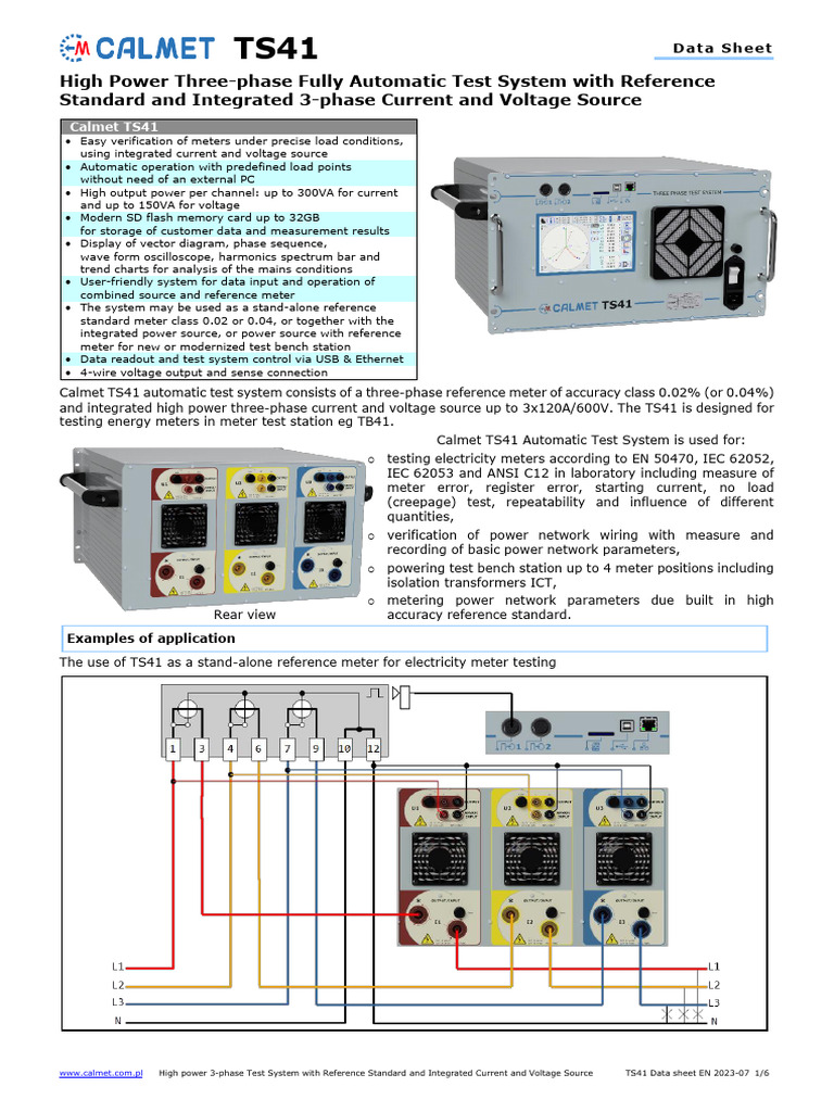 TS41 High Power Three Phase Automatic Test System Data Sheet en | PDF