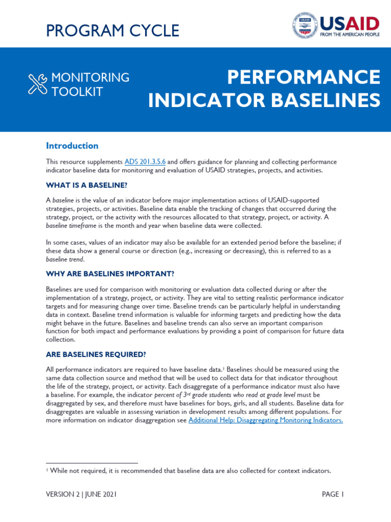 MT Perf Indicator Baselines Final2021 | PDF