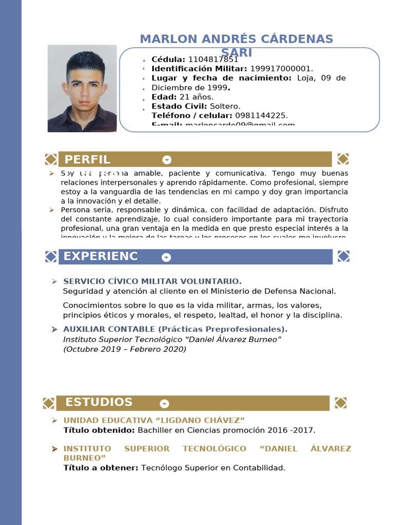 Curriculum Vitae Marlon Cárdenas | PDF