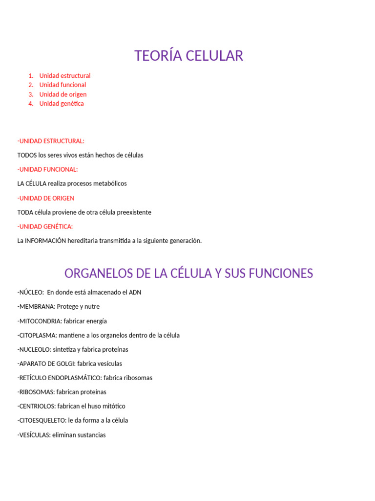 TEORÍA CELULAR | PDF