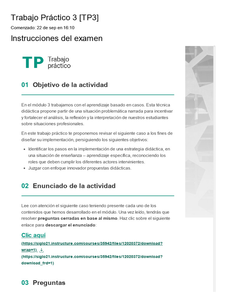 Examen - Trabajo Práctico 3 (TP3) INT 2 | PDF