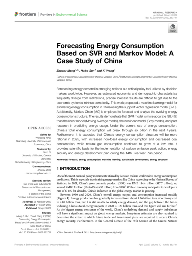 2022 Forecasting Energy Consumption Based On SVR and Markov Model A ...