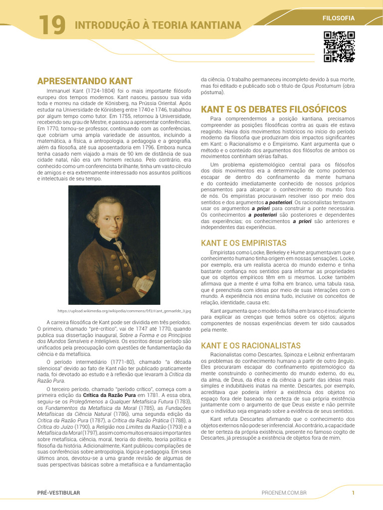 Introdução À Teoria Kantiana | PDF