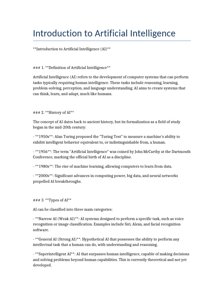 Introduction to Artificial Intelligence | PDF