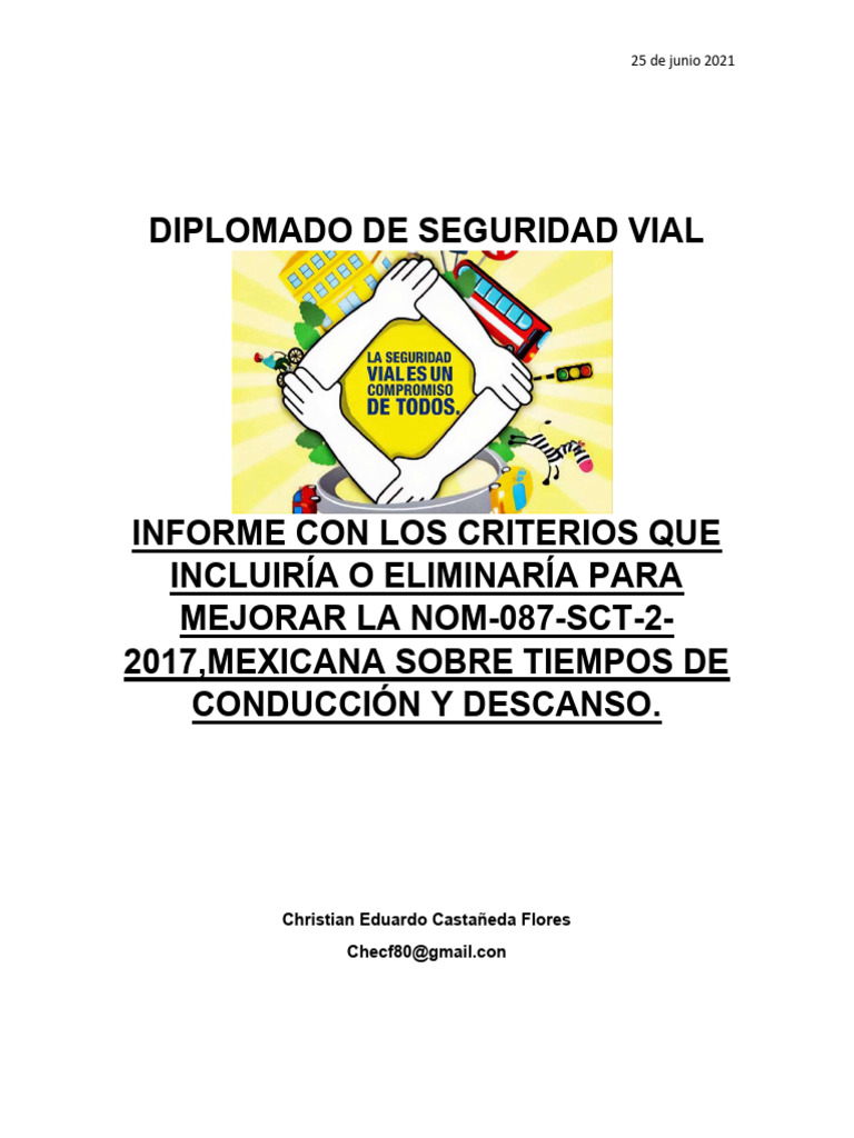 Informe Con Los Criterios Que Incluiría o Eliminaría para Mejorar La Nom-087-Sct-2-2017 ...