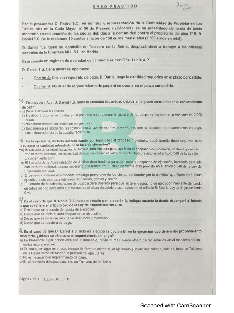 Examen Practico Gestion Procesal 2023 - Compressed | PDF