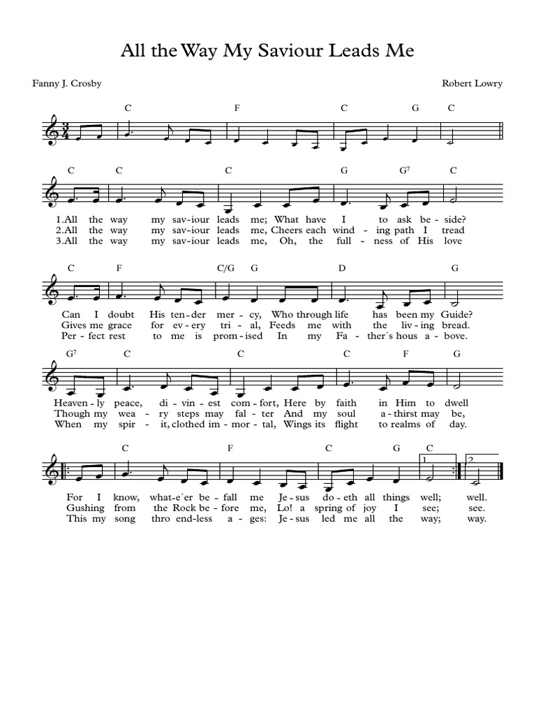 All The Way My Saviour Leads Me - Partitura Completa | PDF