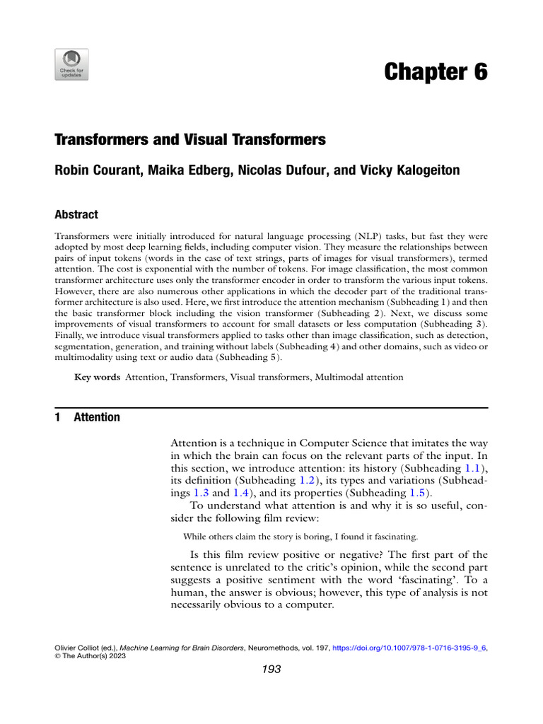 Transformers_and_Visual_Transformers | PDF
