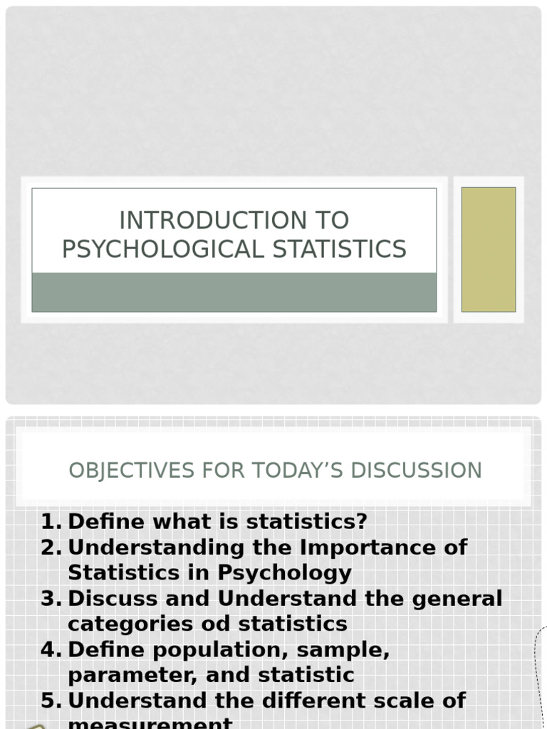 1 - Introduction To Psychological Statistics | PDF