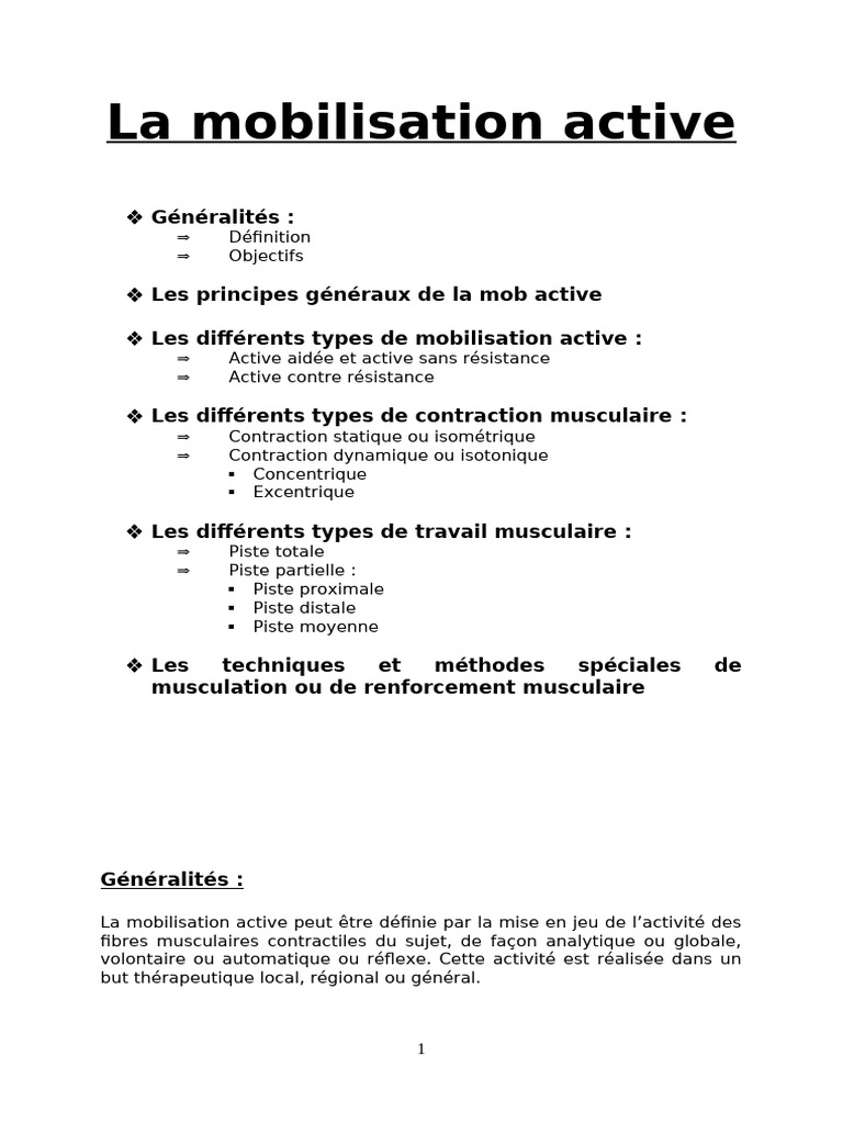 La Mobilisation Active | PDF