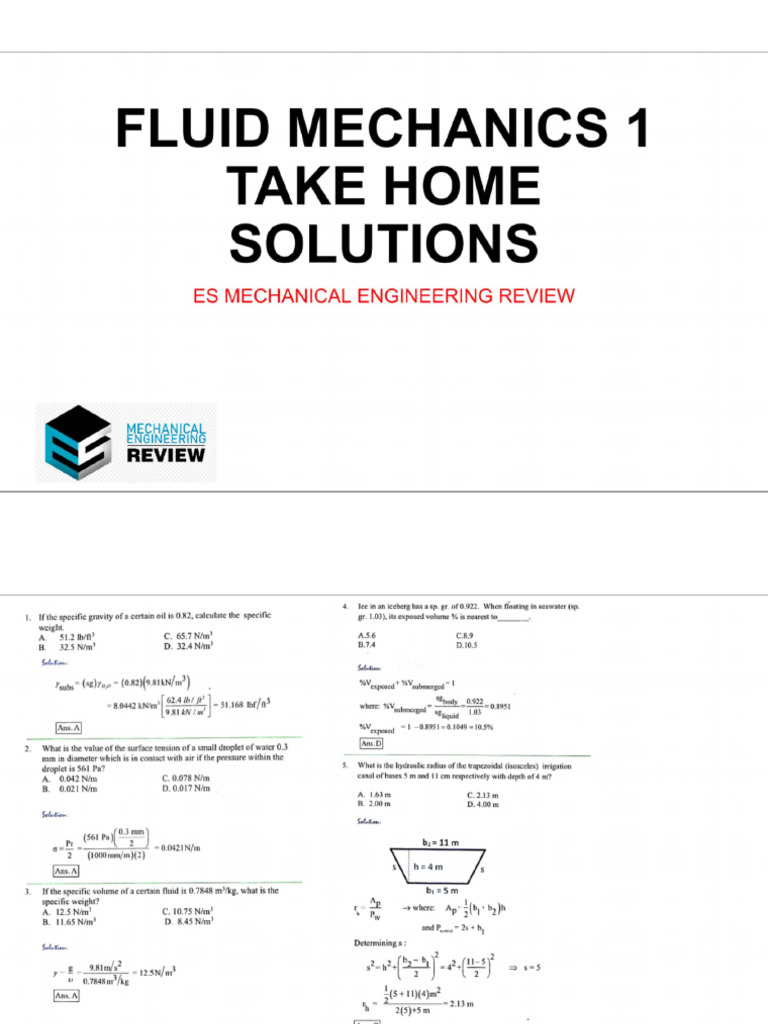 24 Fluid-Mechanics-1-Solutions | PDF