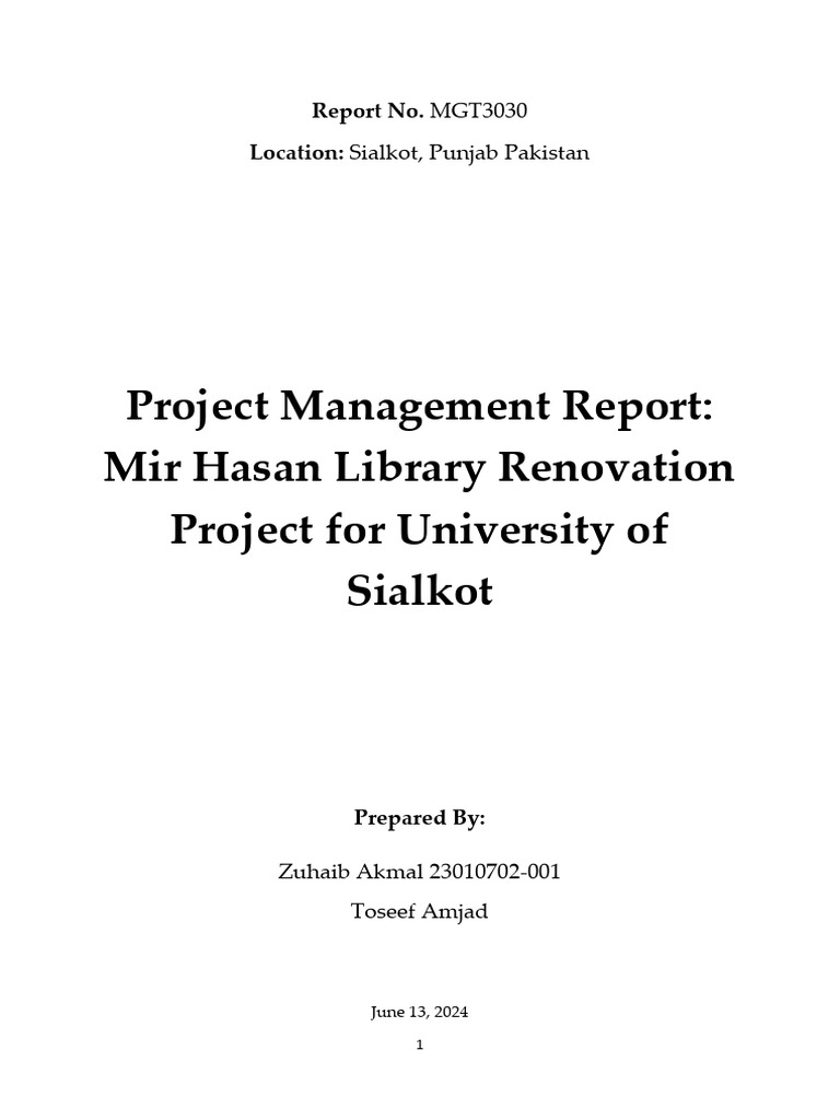 Project Management Report | PDF