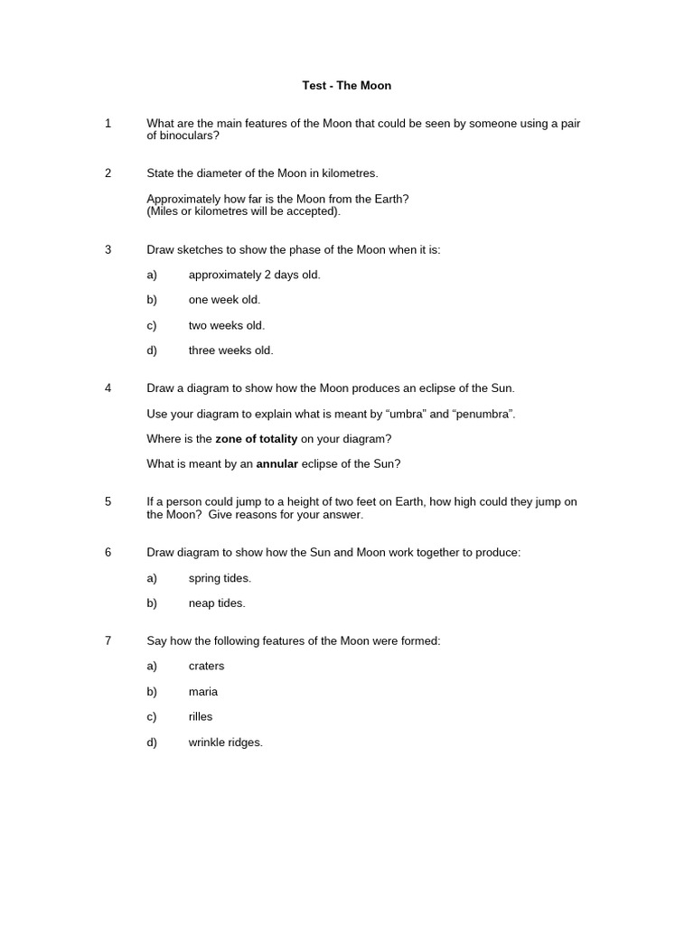 The Moon Test | PDF