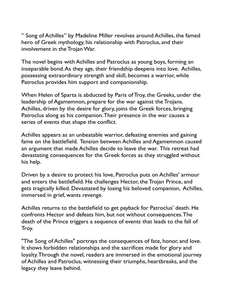 Wonderful Review of Song of Achilles | PDF