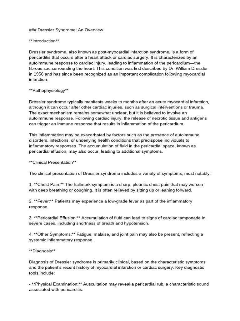 Dressler Syndrome | PDF