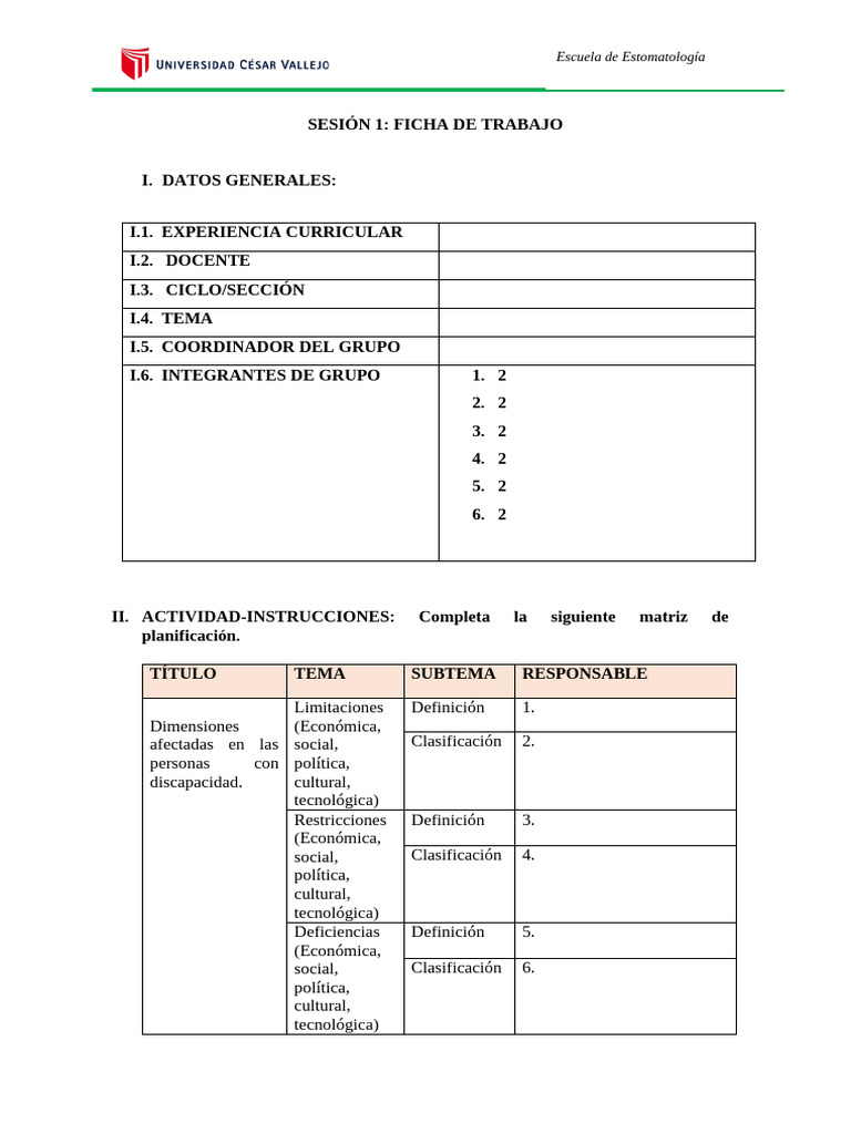 Ficha de Trabajo | PDF