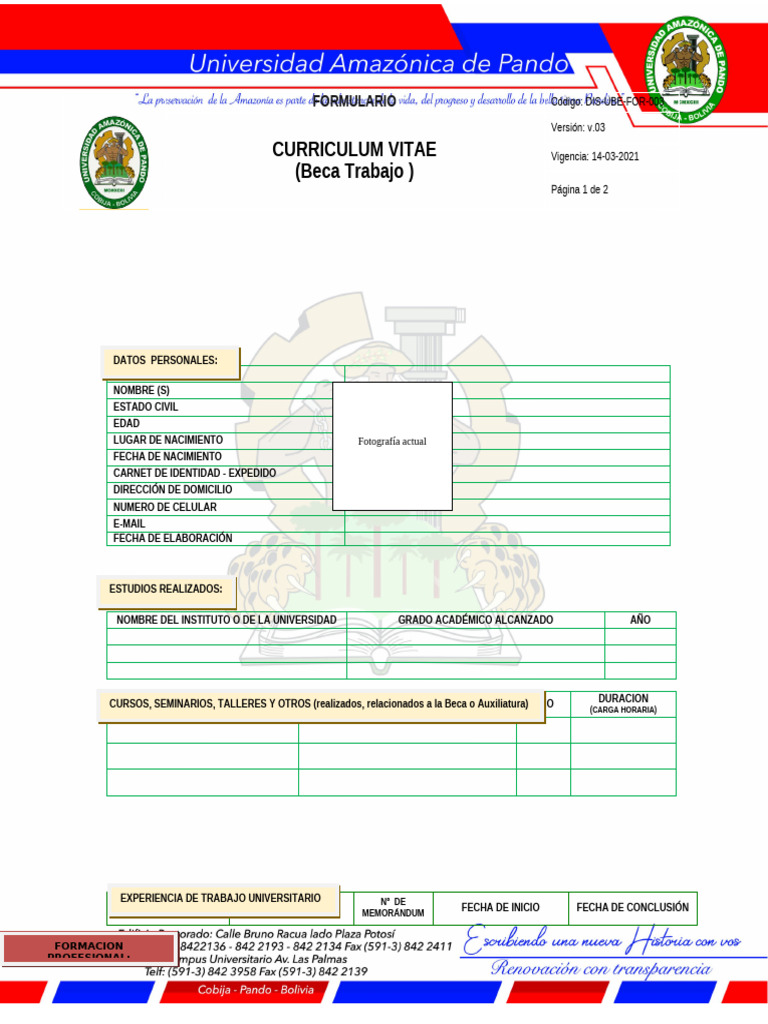 Form-Vc-003 Curriculum | PDF