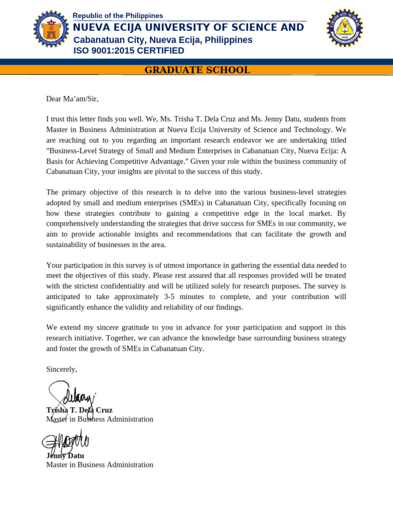 QUESTIONNAIRE - Business-Level Strategy of Small and Medium Enterprises ...