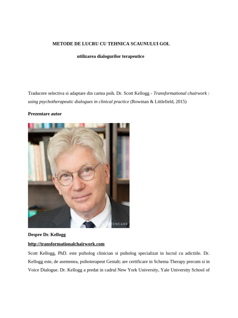 Suport Curs - Metode de Lucru Cu Scaunul Gol | PDF