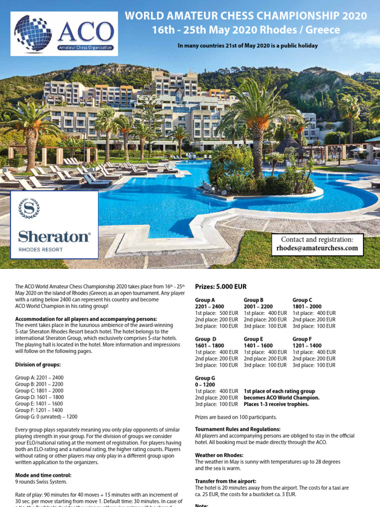 Aco World Amateur Chess Championship 2020 Pdf